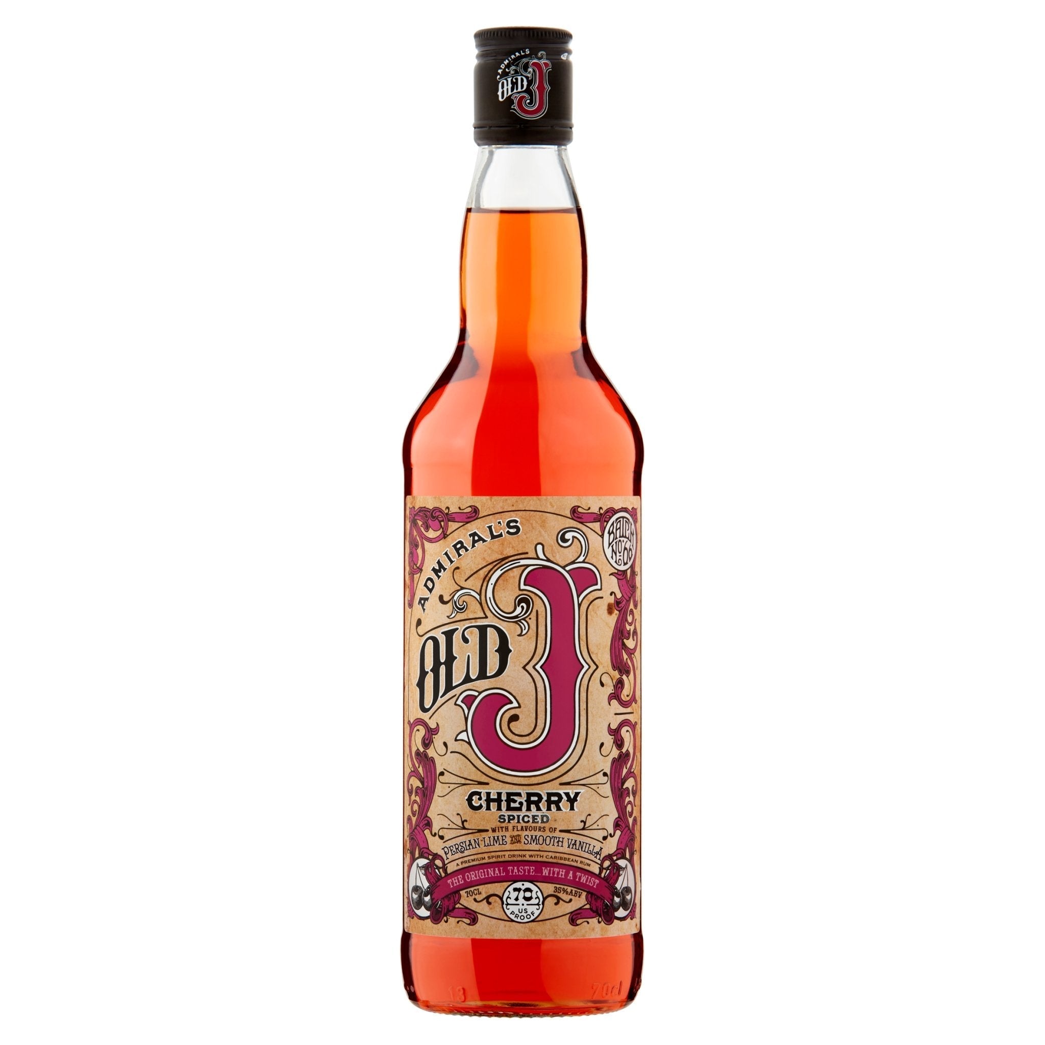 Admirals Old J Cherry Spiced Rum 70cl – Fletcher Drinks