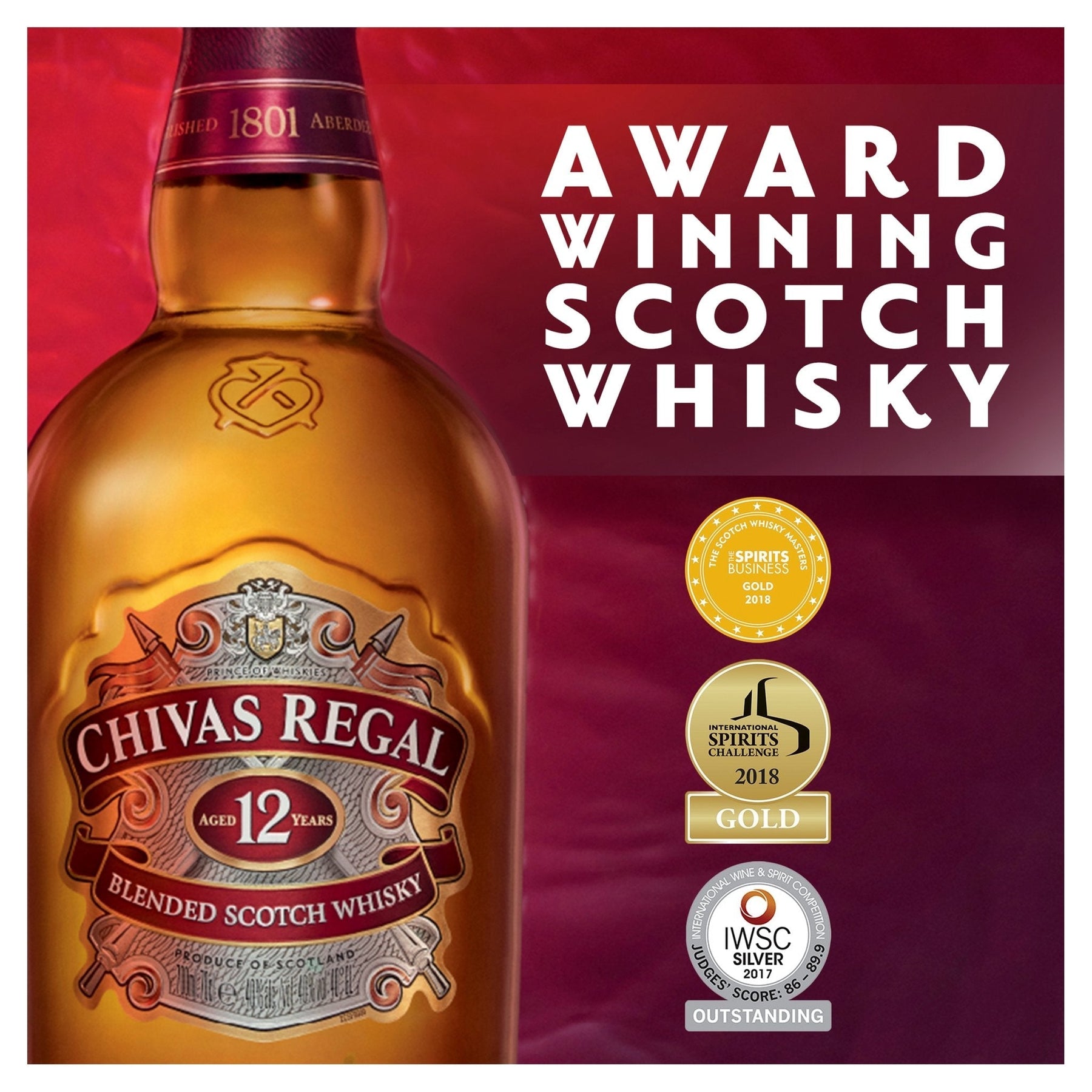 Chivas Regal 12 Year Old Blended Scotch Whisky 70cl – Fletcher Drinks